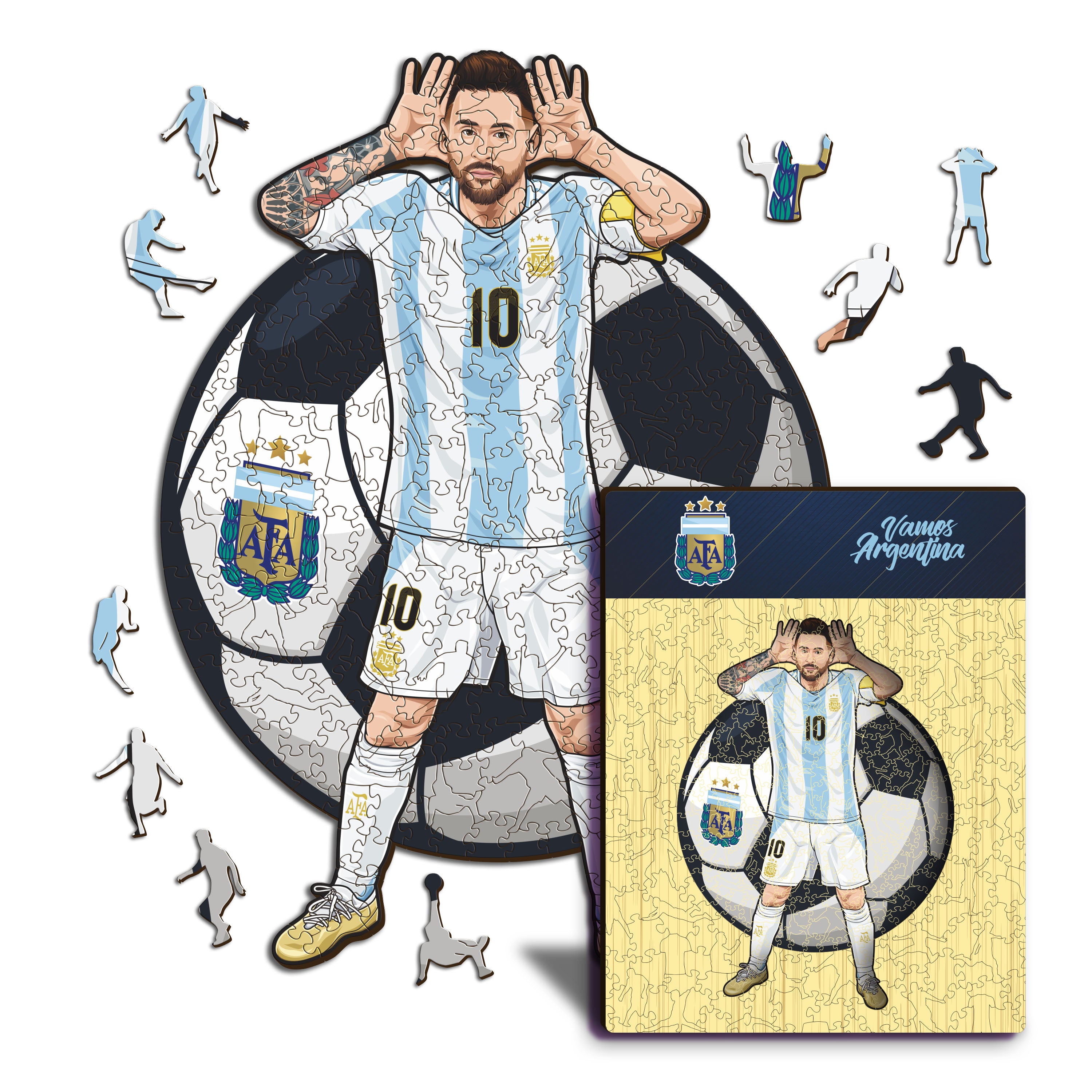 Lionel Messi - Holzpuzzle – Iconic Puzzles DE